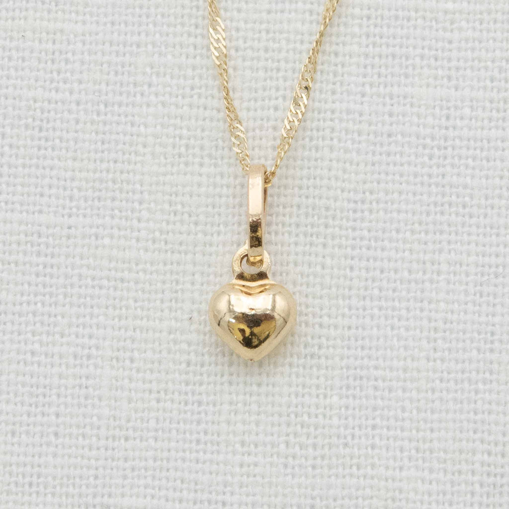 14k Gold Small Heart Charm & Chain – Baby Beau and Belle